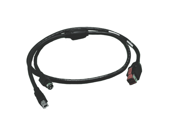010841 24V PoweredUSB to Standard USB(B) and Hosiden-M Power-3M-Black ...
